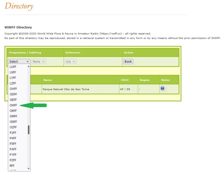 OHFF-kohteet ja -tunnukset | OHFF Flora & Fauna Finland