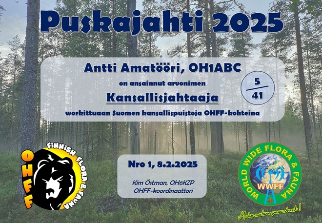 Puskajahti 2025 — Myönnetyt arvonimet ja awardit | OHFF Flora & Fauna ...